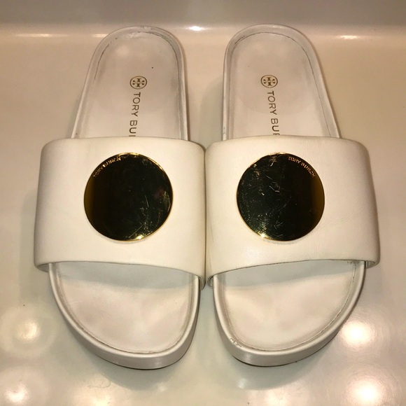 Tory Burch | Shoes | Tory Burch Womens Paris White Leather Goldcolored ...